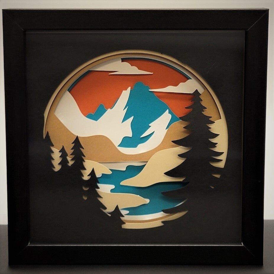 3D Papercraft Shadow Box, 8x8 Framed | Perry County Council of the Arts